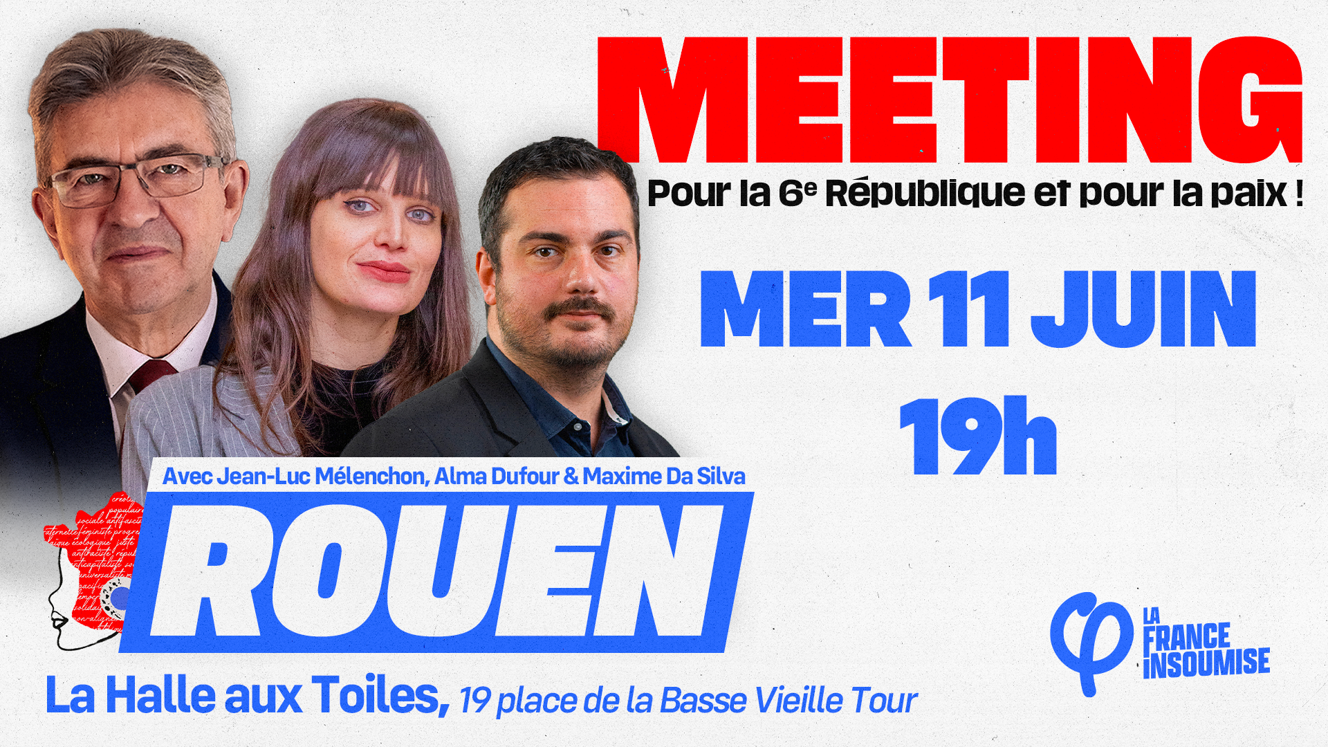 Meeting pour la 6e République et pour la paix avec Jean-Luc Mélenchon ...