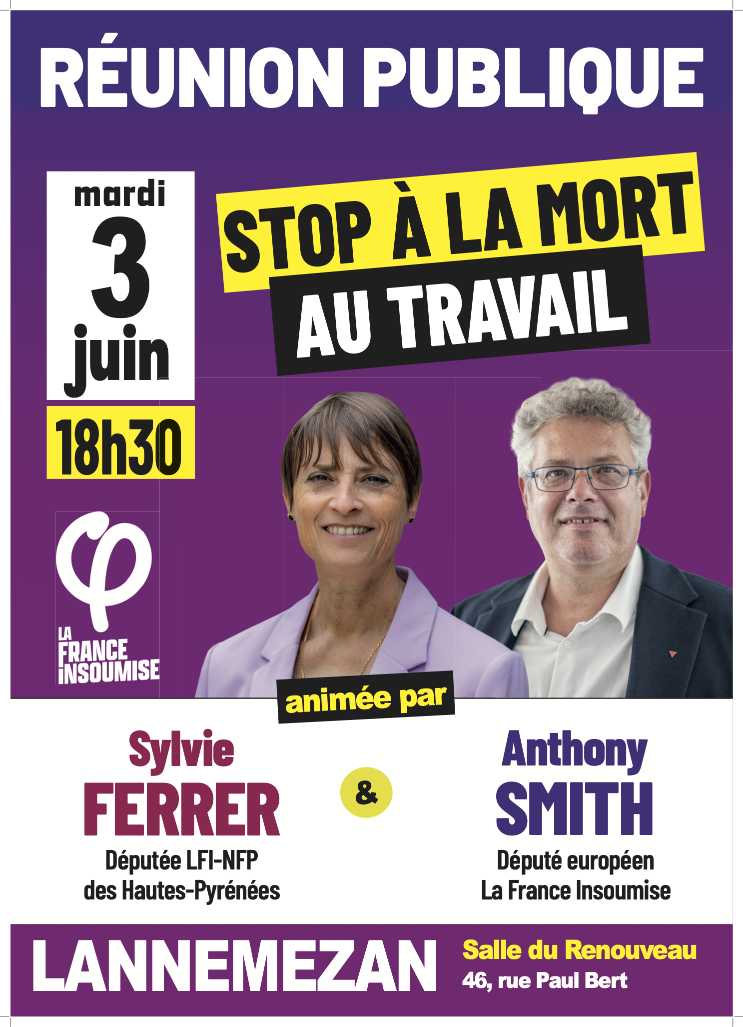 Stop à la Mort au travail ! avec les députés Sylvie FERRER et Anthony ...