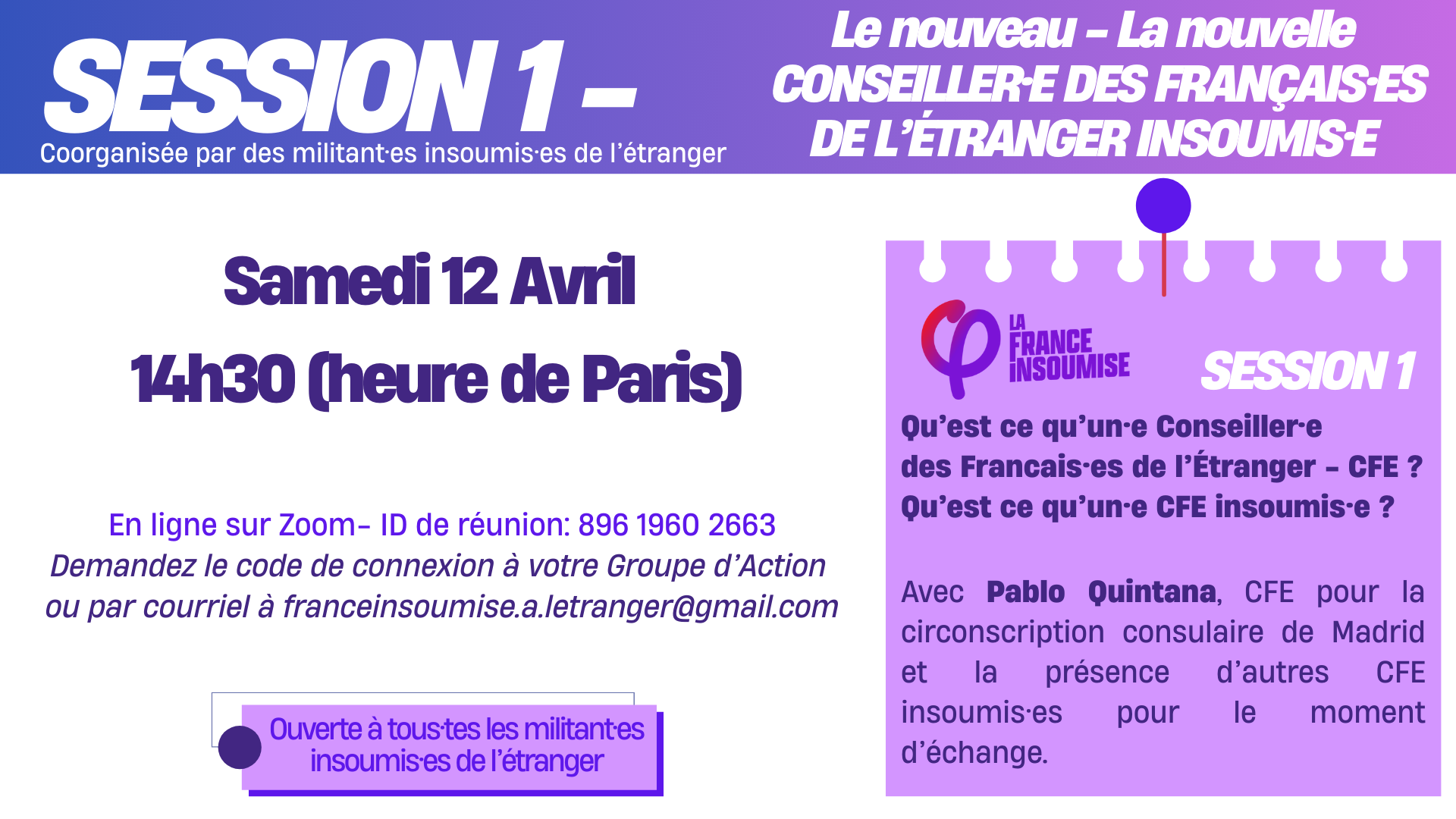 Formation militante - Session 1 - Consulaires 2026 — Action Populaire